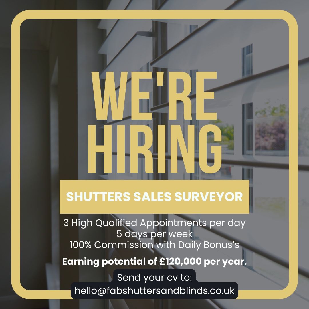 We’re Hiring! Join the Award-Winning Fab Shutters & Blinds Team - Fab ...